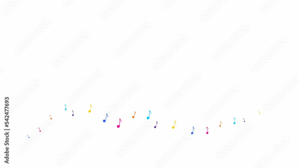 Vidéo Stock Animated colorful notes fly from left to right. A wave of ...