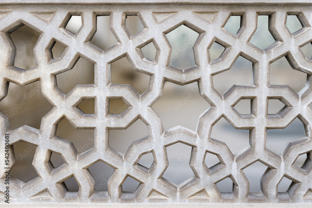 Photograph of medieval era islamic patterns in a Turkish Islamic mosque ...
