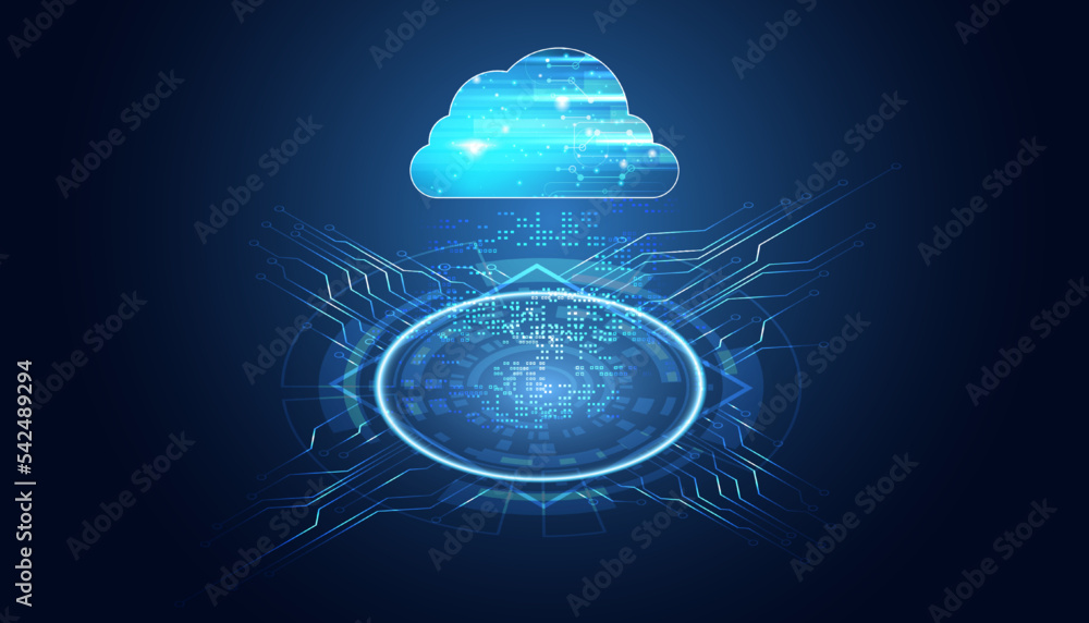 Abstract cloud technology with big data and information concept ...
