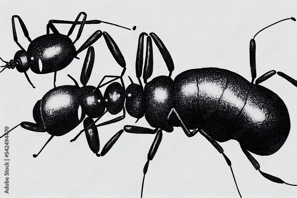 Hand drawn ant .line drawing ant for coloring book. Doodle art. sketch ...