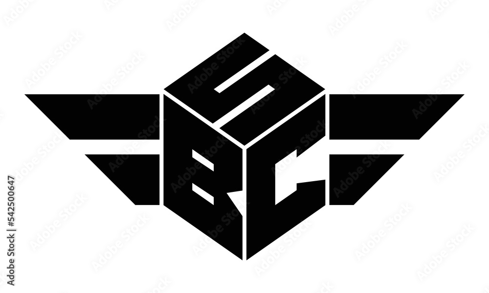 SBC three letter gaming logo in polygon cube shape logo design vector ...