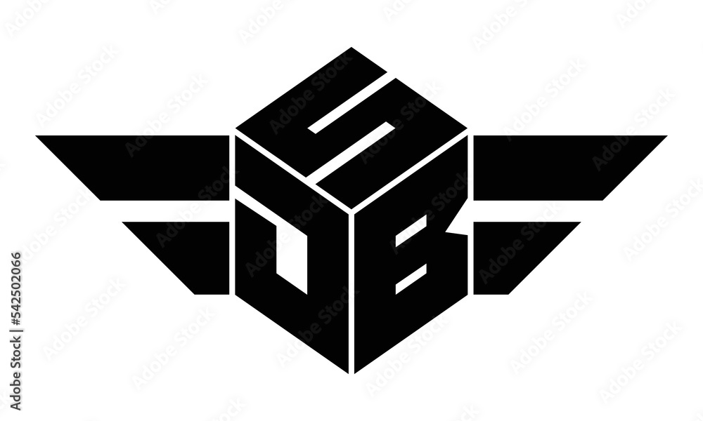 SDB three letter gaming logo in polygon cube shape logo design vector ...