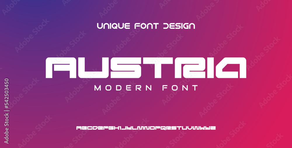 AUSTRIA Typeface urban style fonts for technology, digital, movie, logo ...