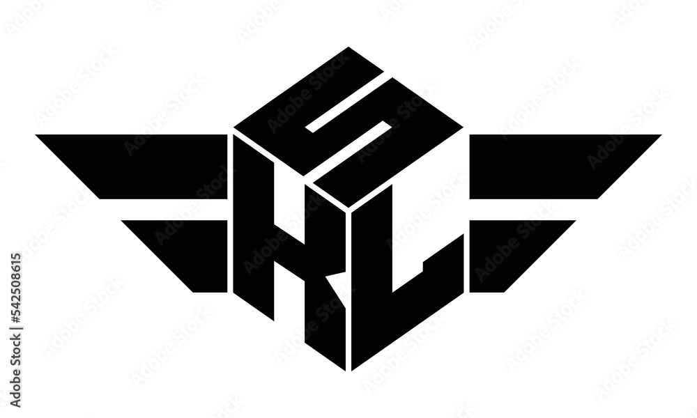 SKL three letter gaming logo in polygon cube shape logo design vector ...