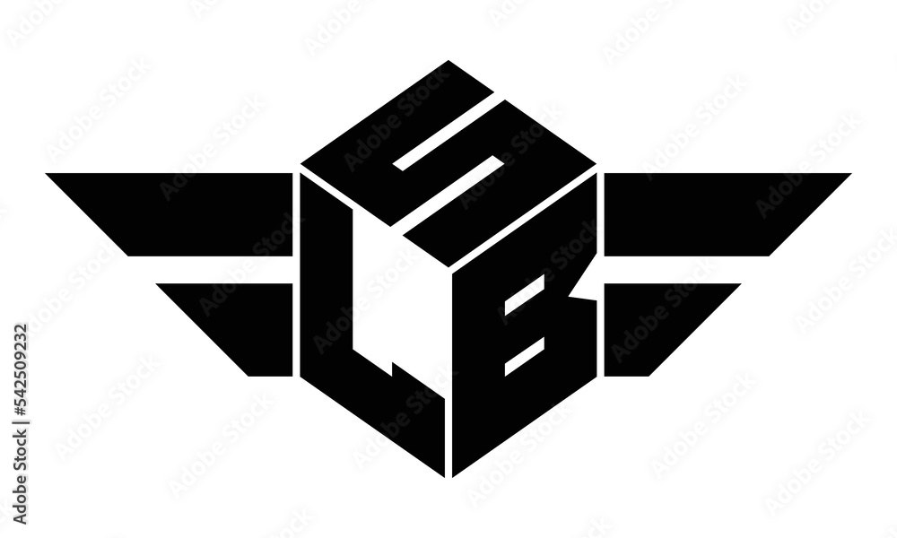 SLB three letter gaming logo in polygon cube shape logo design vector ...