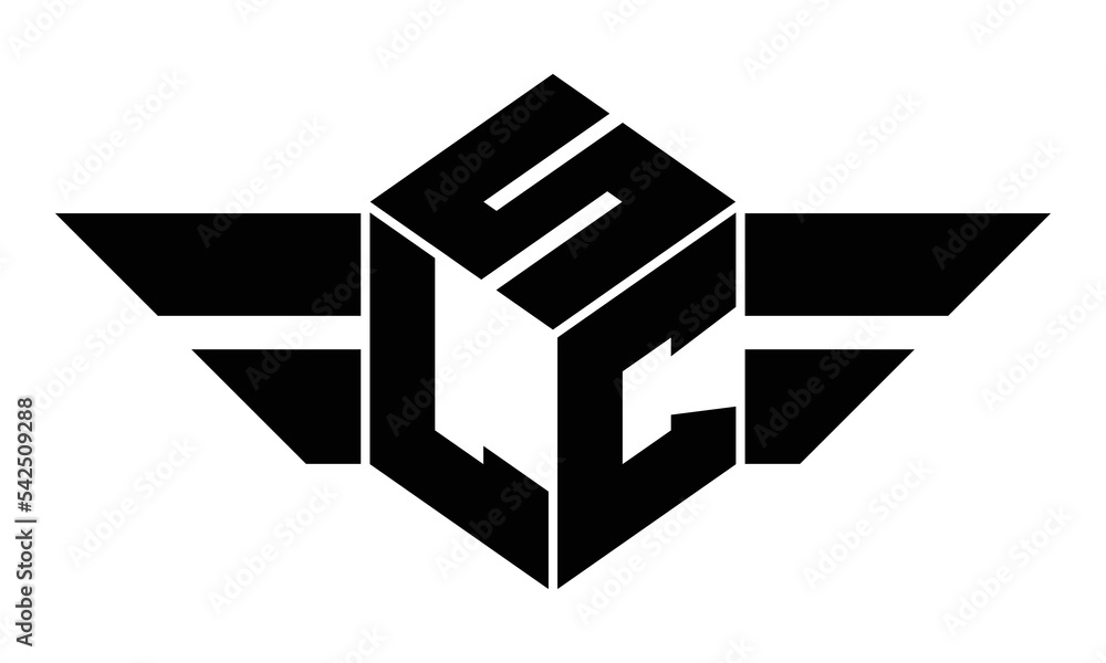 SLC three letter gaming logo in polygon cube shape logo design vector ...