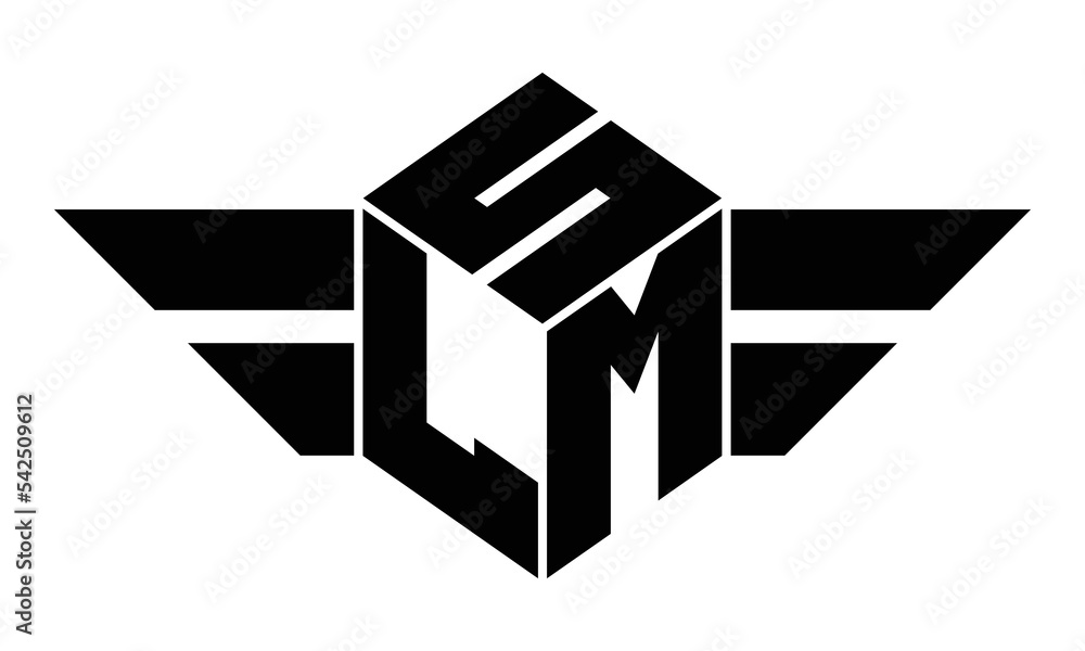 SLM three letter gaming logo in polygon cube shape logo design vector ...