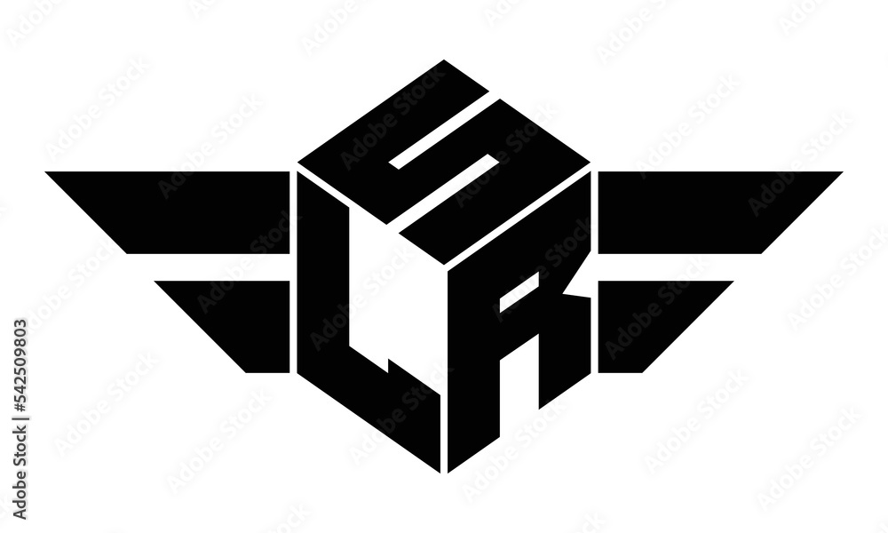 SLR three letter gaming logo in polygon cube shape logo design vector ...