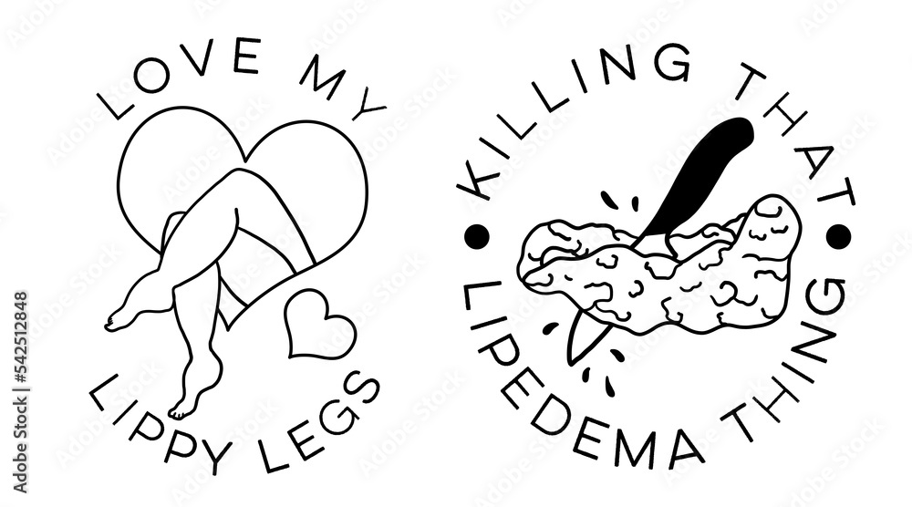 Lipedema Awareness illustrations, set of drawings, fat disorder ...