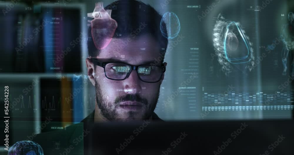 Man Graphic User Interface to Check Patient Information at Night in ...