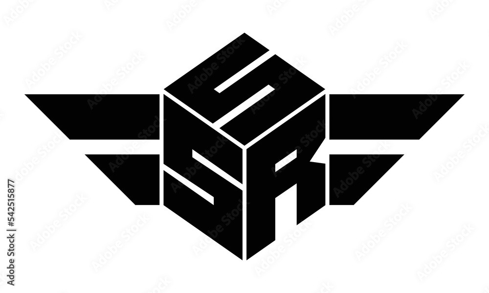 SSR three letter gaming logo in polygon cube shape logo design vector ...