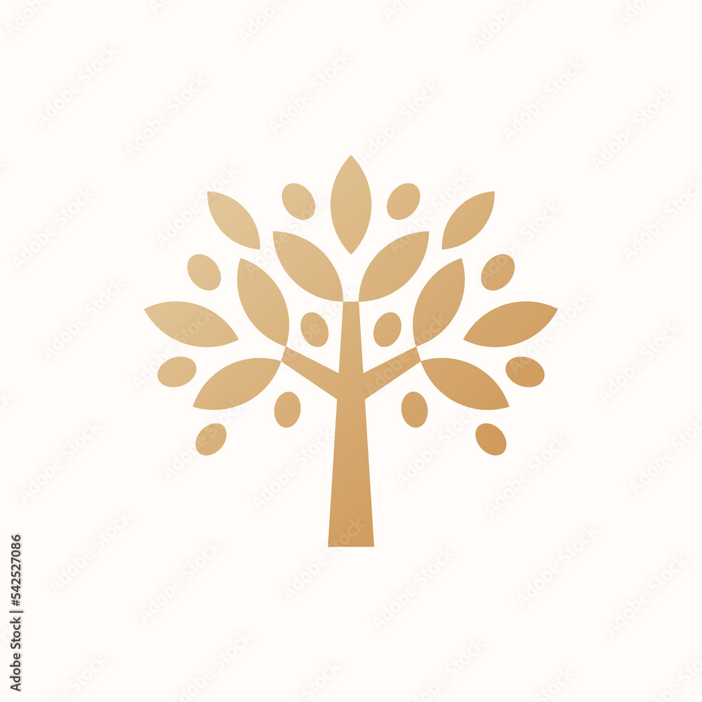Olive tree logo. Extra virgin olive oil label icon. Tree of life symbol ...