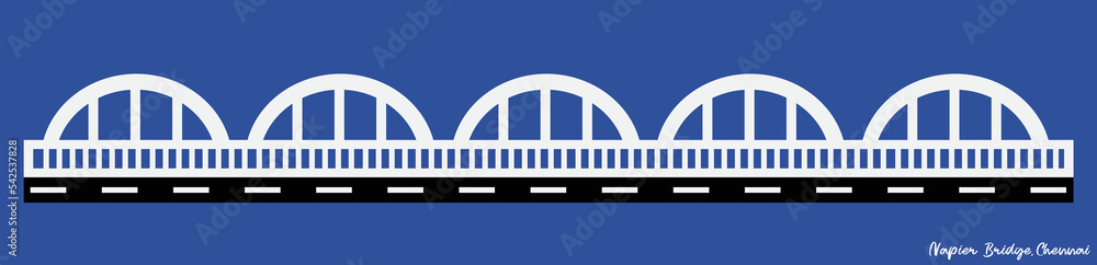 Photo & Art Print Chennai Napier bridge vector illustration, Venkatesh