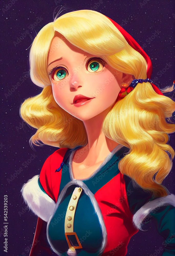 Modern Mrs. Claus anime version. Young and attractive Mrs. Claus ...