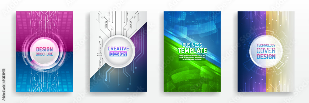 Technology background design, booklet, leaflet, annual report layout ...