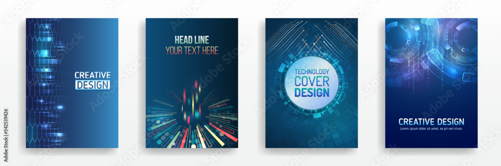 Science cover design for business presentation. Hi-tech brochure flyer ...