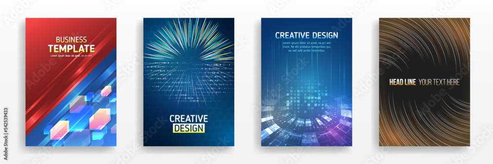 Technology background design, booklet, leaflet, annual report layout ...