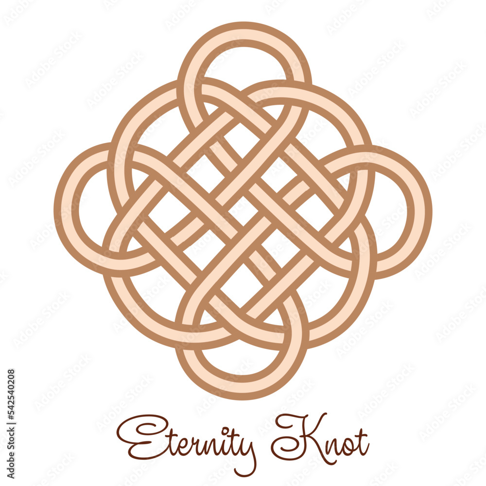 Vetor de Mystical knot of longevity and health, a sign of good luck ...