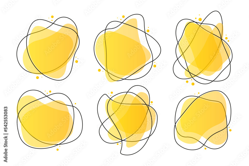 Set of abstract fluid modern graphic element. Fluid element for flyer ...