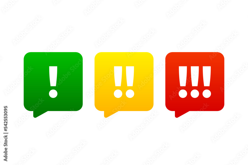 High Medium Low priority icon set. Miscellaneous symbols isolated on ...