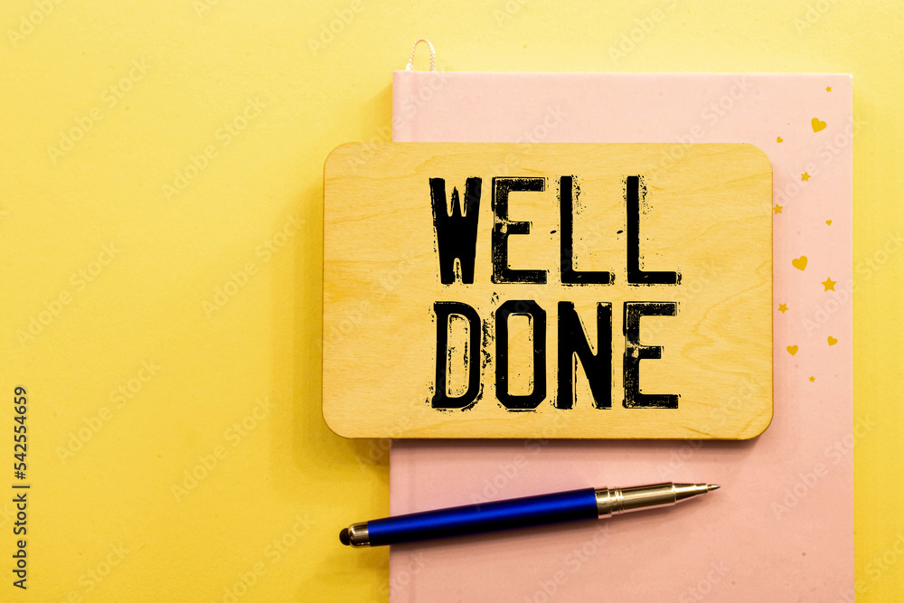 Well done Office desk with notepad and keyboard in the background. In ...