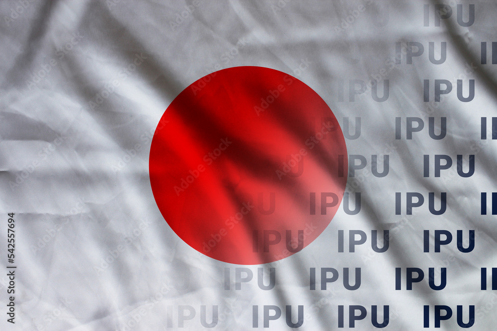 Japan flag IPU banner organization Stock Illustration | Adobe Stock