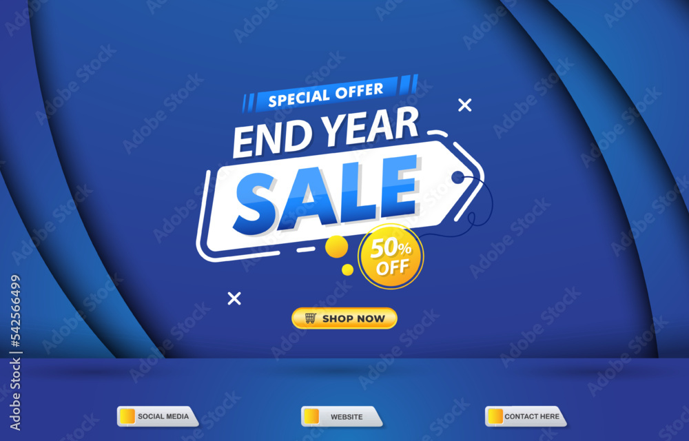 special offer end of year discount template banner with blank space for ...