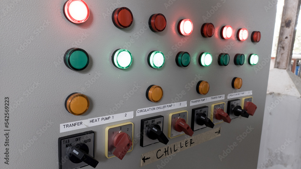 Electrical selector switch,Indicator panel pump control, on the ...