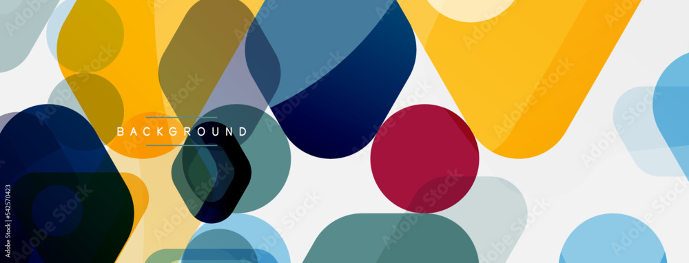 Color bubbles and rounded geometric shapes on white. Vector geometric ...