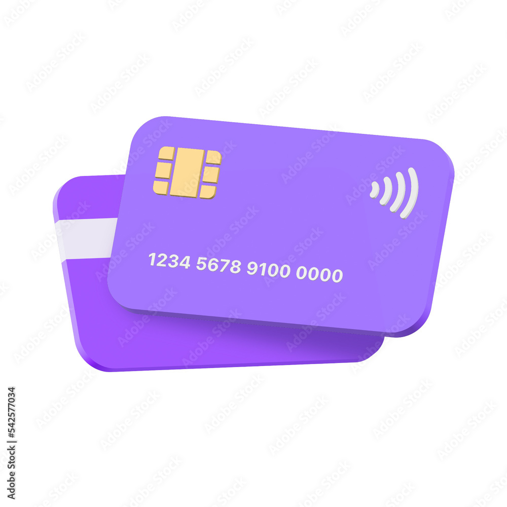 3d credit card icon for contactless payments, online payment concept ...