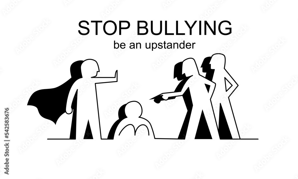 Póster outline and silhouette style of people stop bullying – Cuadro ...