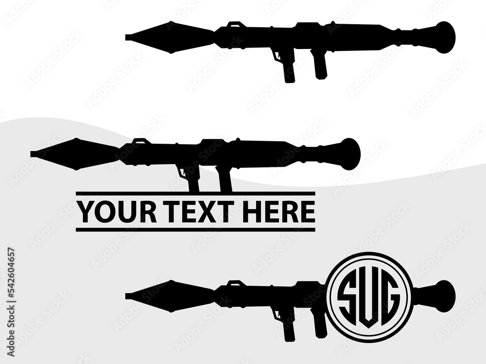 Rpg SVG, Rpg Monogram, Rpg 7 Silhouette, Rocket Launcher Svg, Anti Tank ...