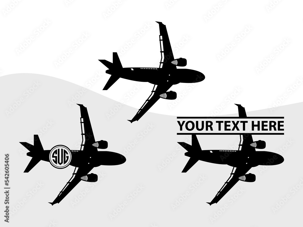 Airplane SVG, Airplane Monogram, Airplane Silhouette, Plane Bundle, Air ...