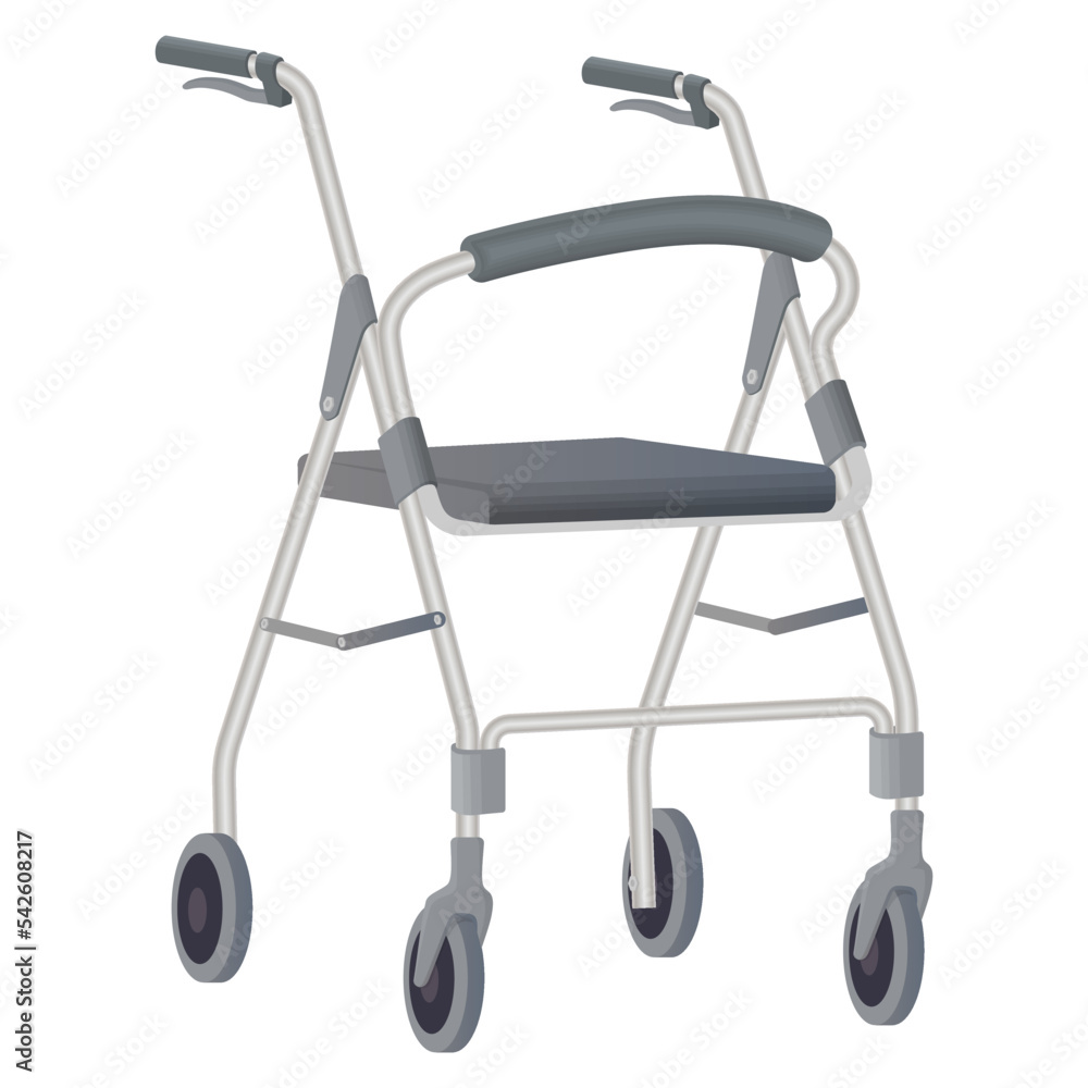 Rollator.A medical instrument for rehabilitation.Walkers with wheels ...