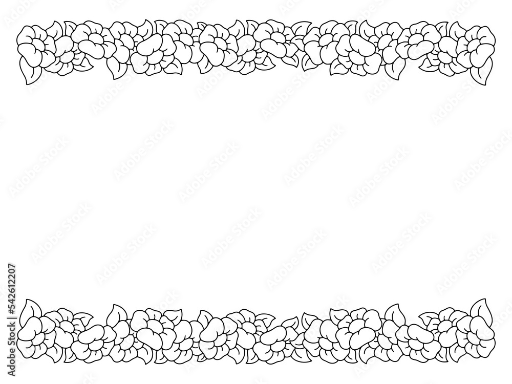 Beautiful flower frame. Coloring page. Design element for greeting card ...