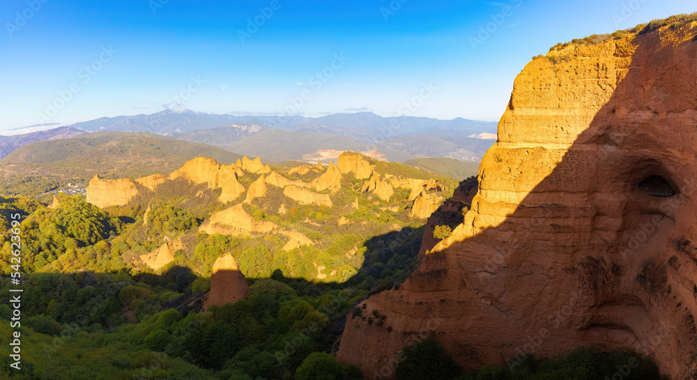 Aerial view of Las Médulas, ancient Roman gold mining, Castilla y Léon ...
