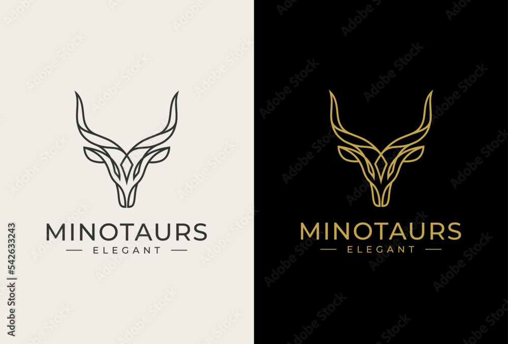 Minotaurs Elegant Logo Stock Vector | Adobe Stock