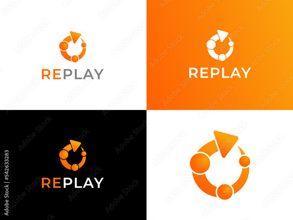Replay logo design Stock Vector | Adobe Stock