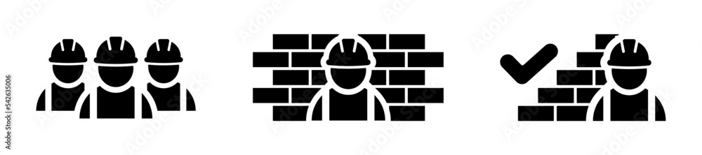 Builder icon in flat style Good job of construction worker symbol ...