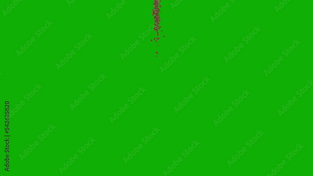 Falling debris particles motion graphics with green screen background ...