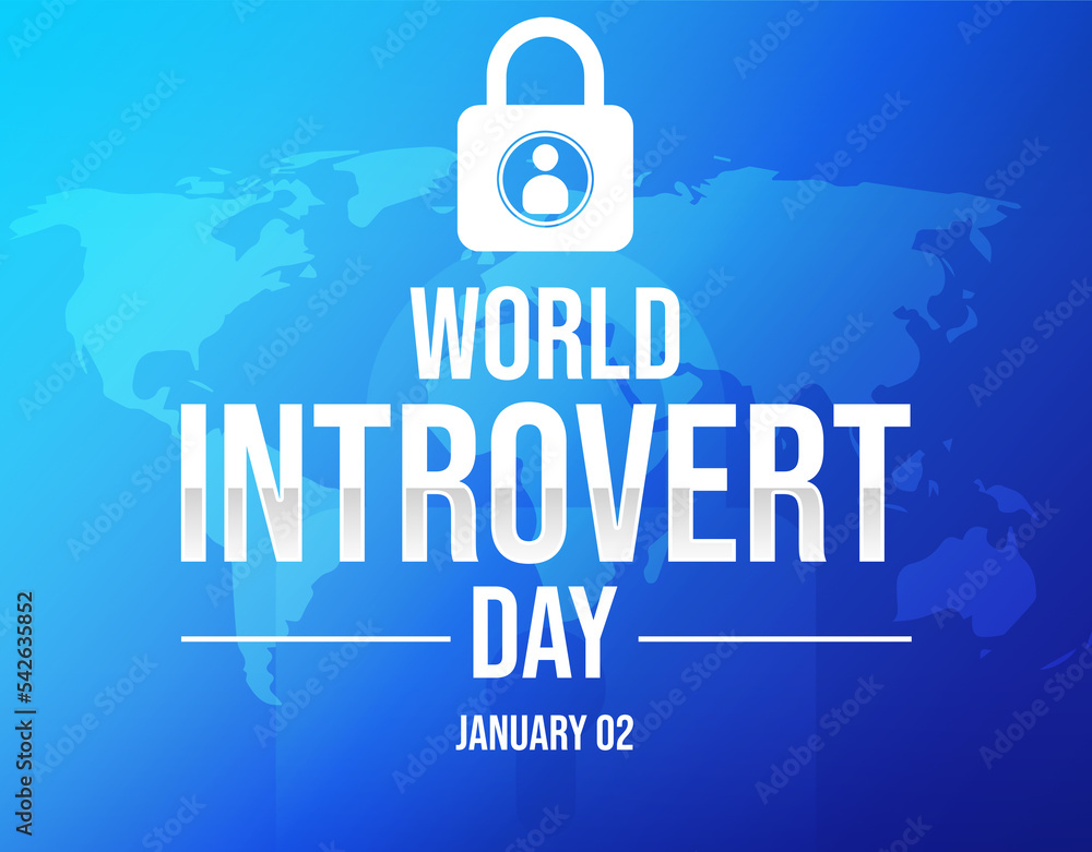 World Introvert Day minimalist wallpaper design with lock and identity ...