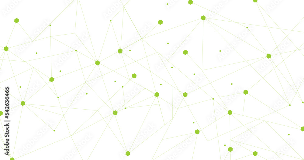 Green network. Abstract connection on white background. Network ...