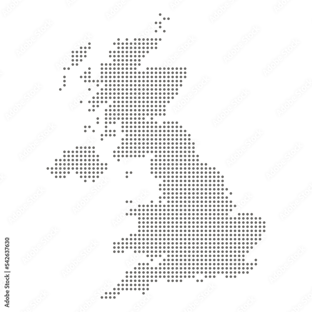 map of continent, UK map dotted Stock Illustration | Adobe Stock