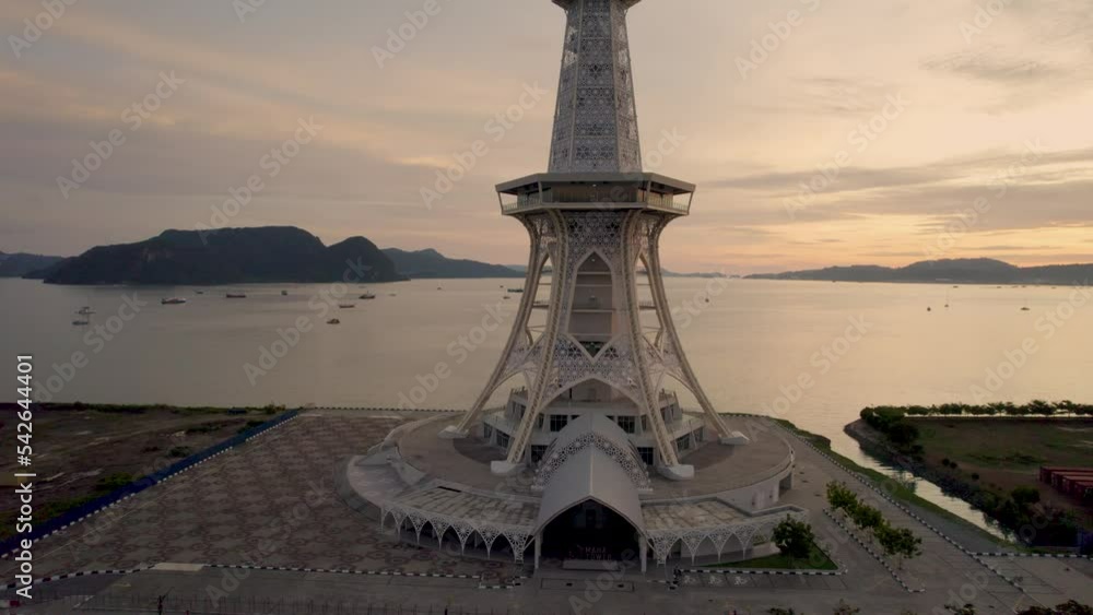 Maha Tower Skyline In The Seafront Of Kuah City In Langkawi, Kedah ...