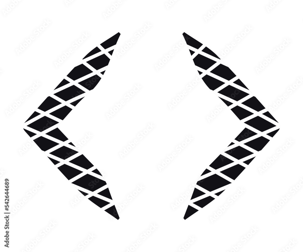 Black curly braces with grid vector illustration isolated on ...