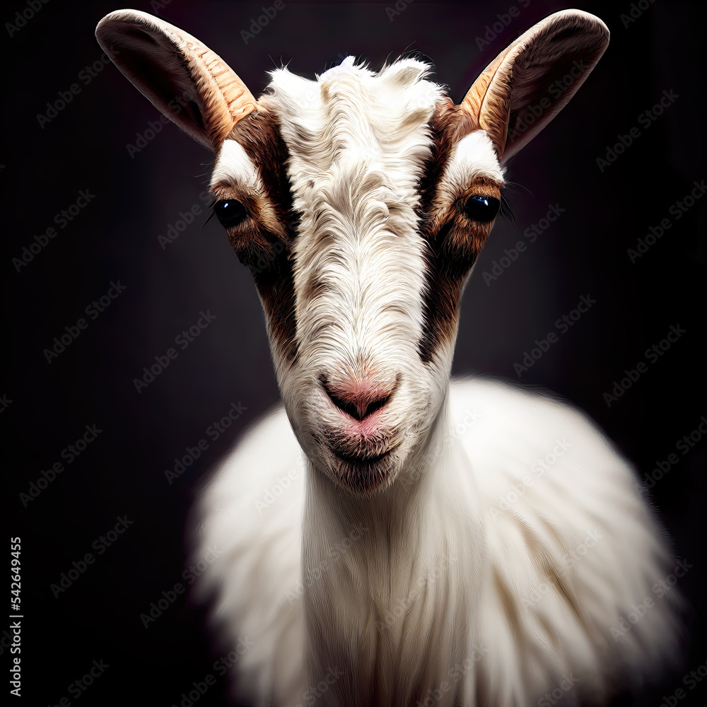 Illustration of cute goat in studio setting Stock Illustration | Adobe ...