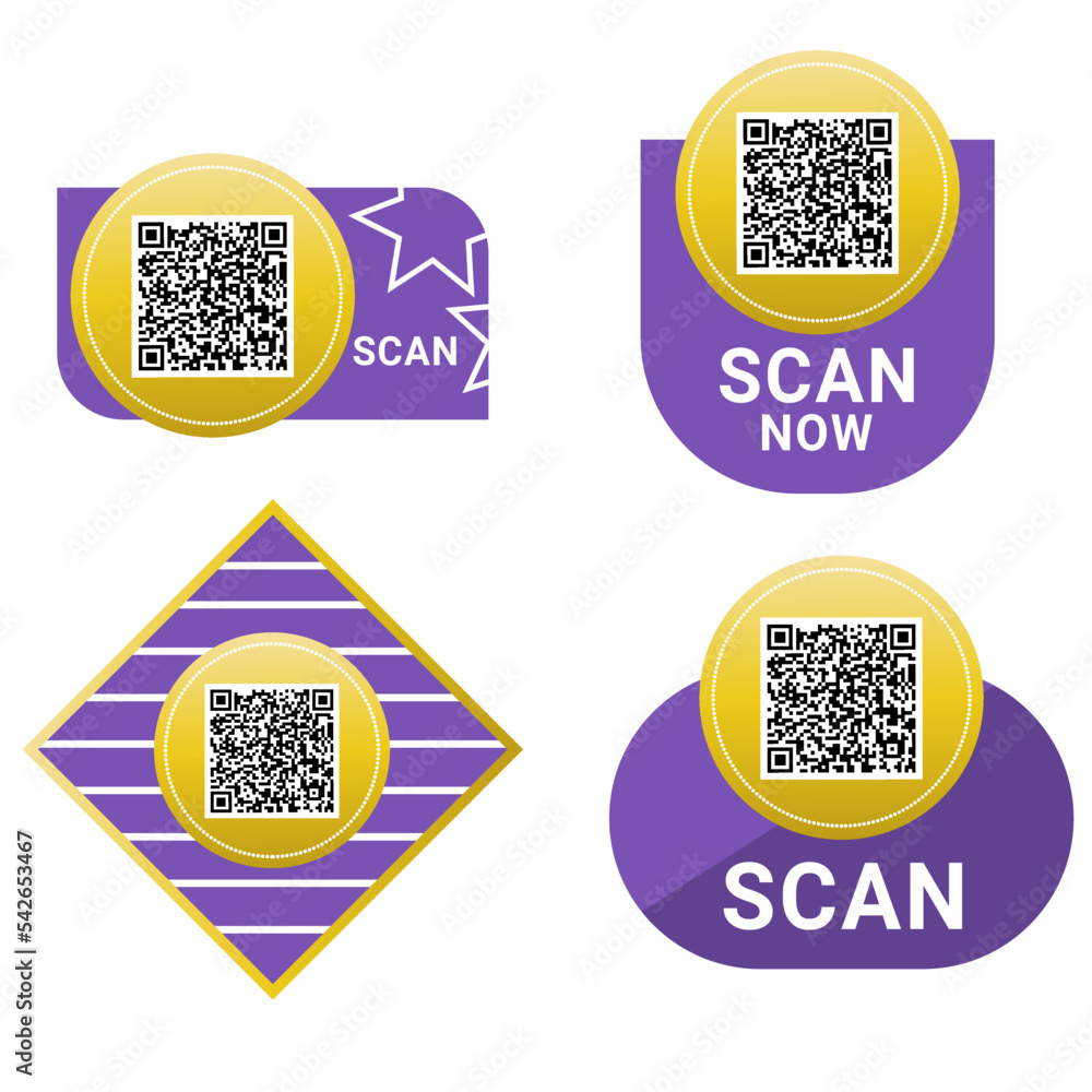 QR Code design set Stock Vector | Adobe Stock