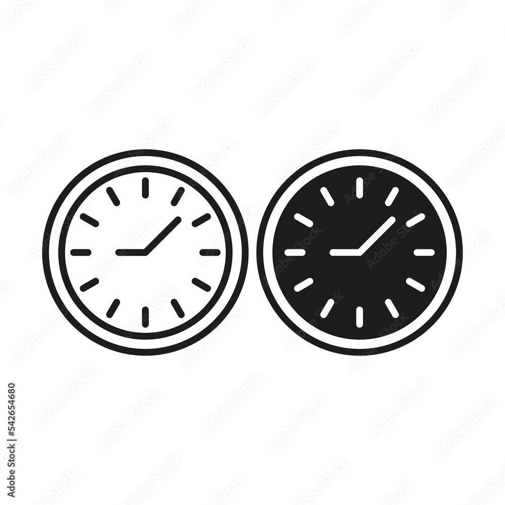 Clocks set icon. Wall, watch, keep track, schedule, planning, timer ...