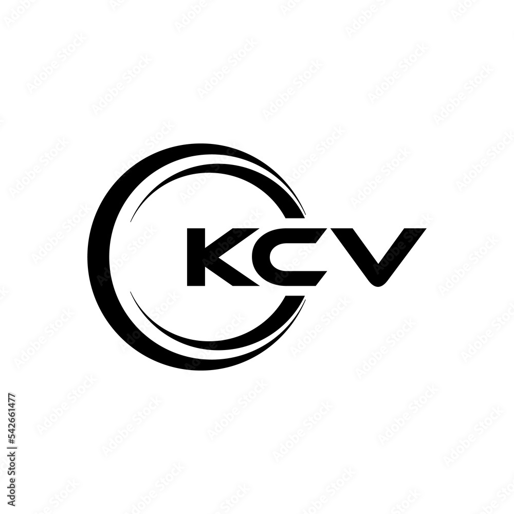 KCV letter logo design with white background in illustrator, cube logo ...