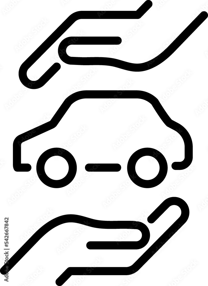 Car insurance icon, car protection Stock Illustration | Adobe Stock